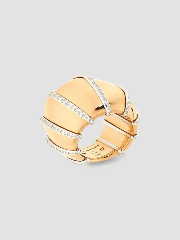 Vhernier Ardis Two-tone 18k Gold & 0.88 Tcw Diamond Ring