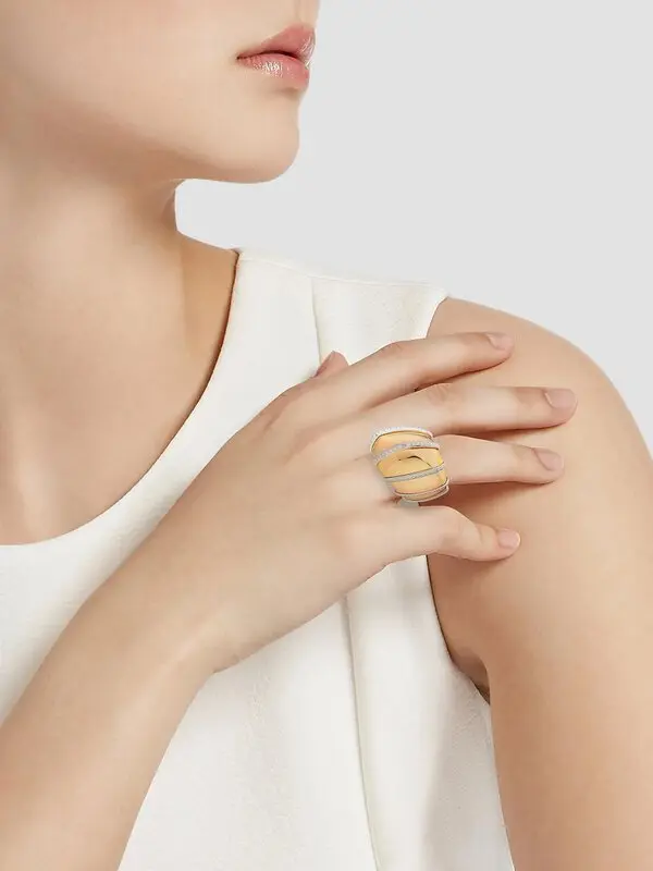 Vhernier Ardis Two-tone 18k Gold & 0.88 Tcw Diamond Ring