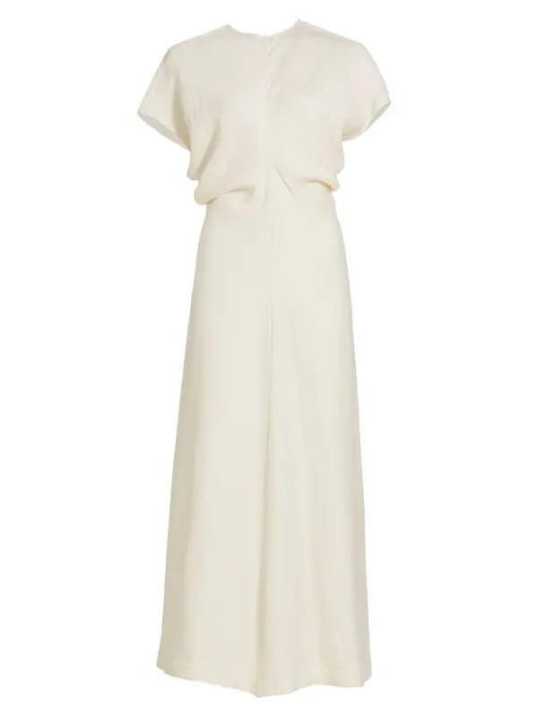 TOTEME Crinkled Slouch-waist Midi-dress - Cream