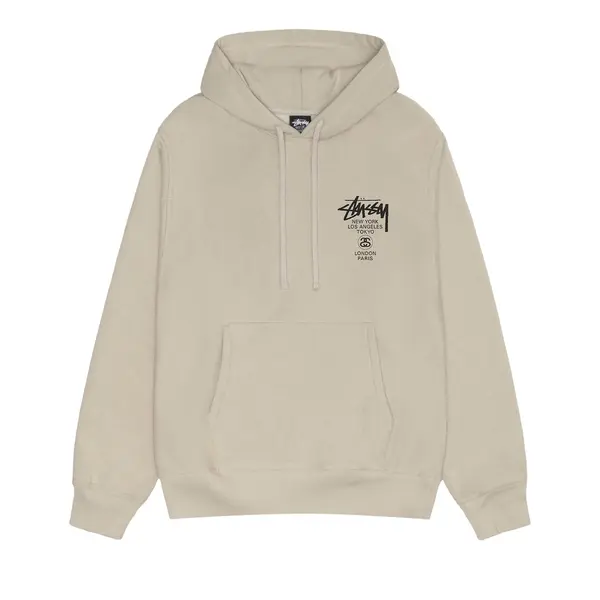 StÜssy World Tour Hoodie - Tan