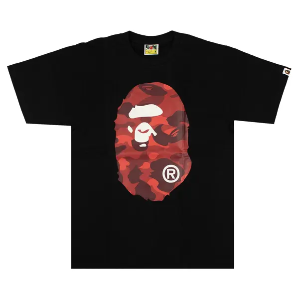 A BATHING APE Color Camo Big Ape Head Tee /red - Black