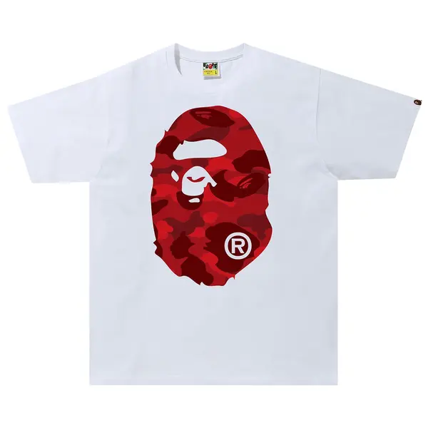 A BATHING APE Color Camo Big Ape Head Tee - White