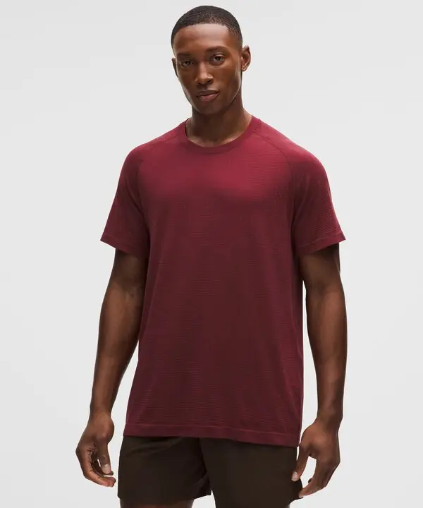 Lululemon Metal Vent Tech Short Sleeve - Oxford Red/burgundy Bay