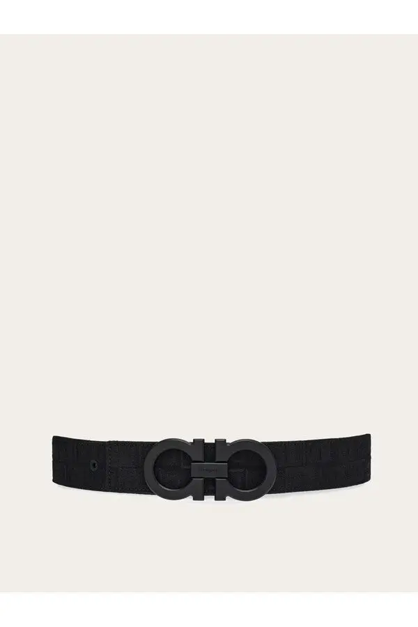 FERRAGAMO Fixed Gancini Belt - Black
