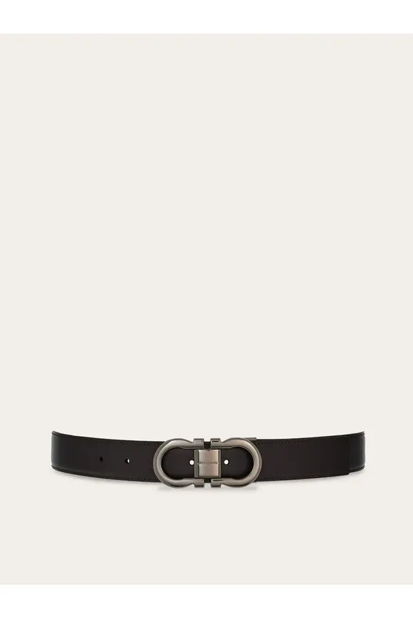 FERRAGAMO Reversible Gancini Belt - Natural