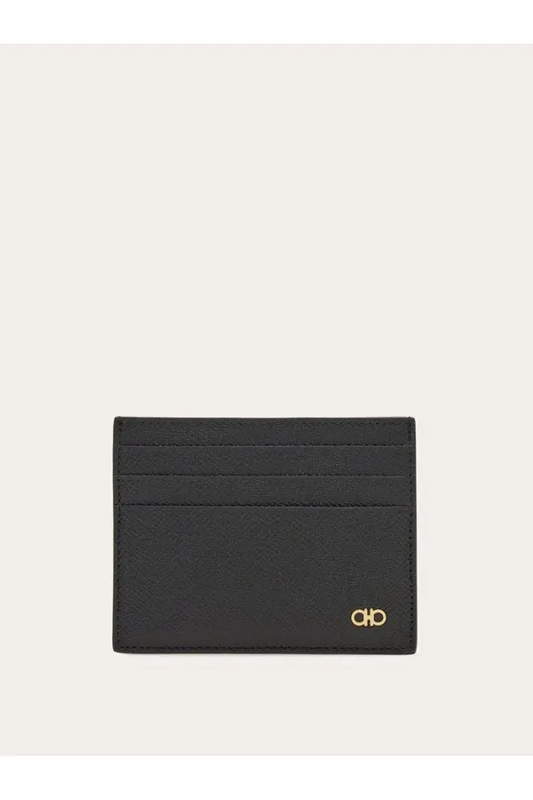 FERRAGAMO Gancini Credit Card Holder - Black