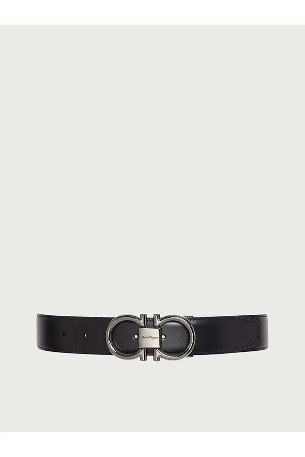 FERRAGAMO Reversible And Adjustable Gancini Belt - Natural