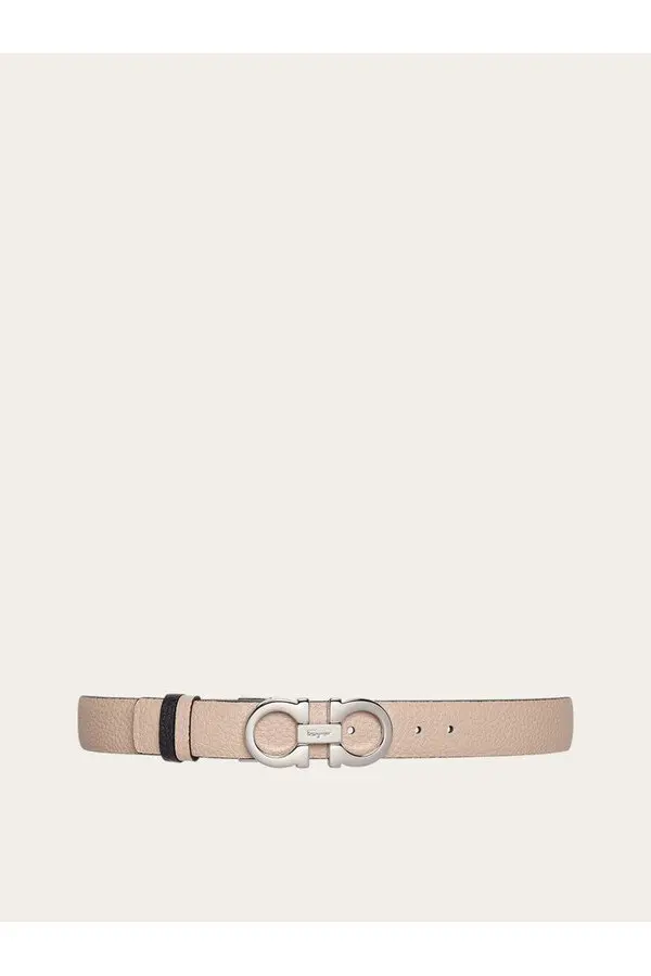 FERRAGAMO Reversible Gancini Belt - Black