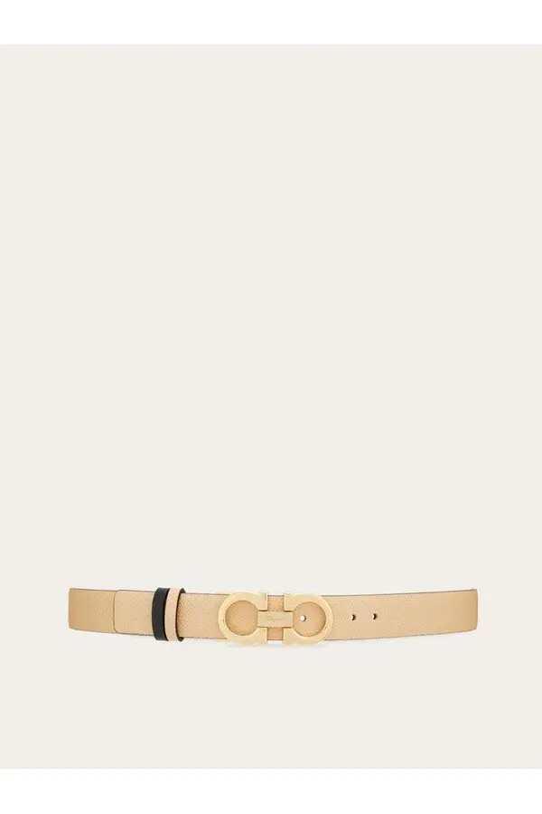 FERRAGAMO Reversible And Adjustable Gancini Belt - Black
