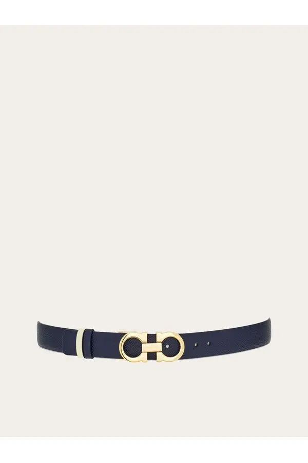 FERRAGAMO Reversible Gancini Belt - Blue