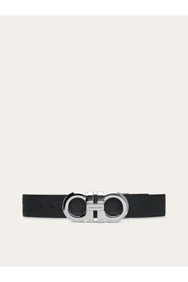 FERRAGAMO Reversible And Adjustable Gancini Belt - Black