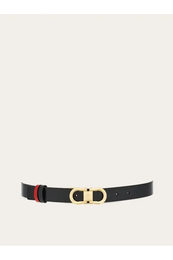 FERRAGAMO Reversible And Adjustable Gancini Belt - Red