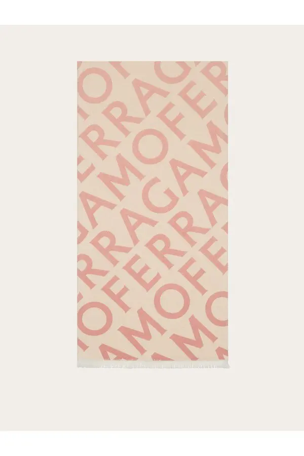 FERRAGAMO Double Scarf With Lettering - Pink