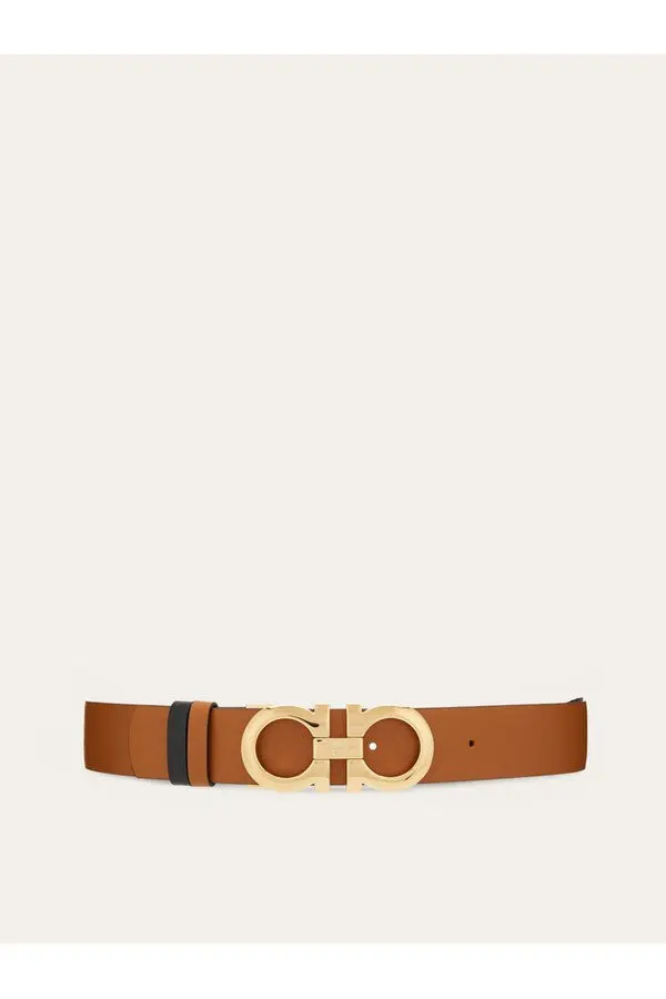 FERRAGAMO Reversible And Adjustable Gancini Belt - Black