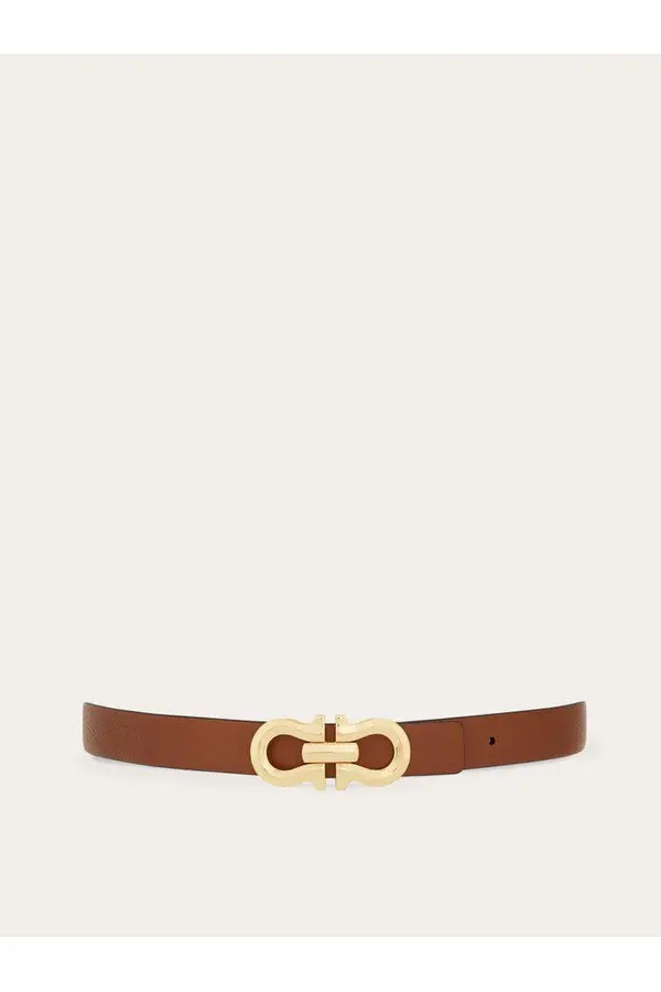 FERRAGAMO Reversible Gancini Belt - Black