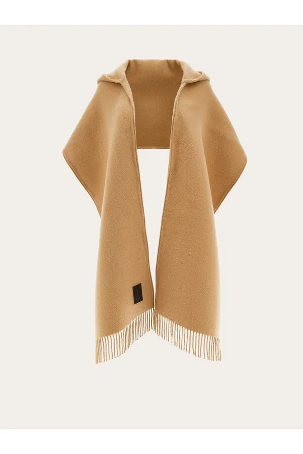 FERRAGAMO Hybrid Hooded Stole - Natural