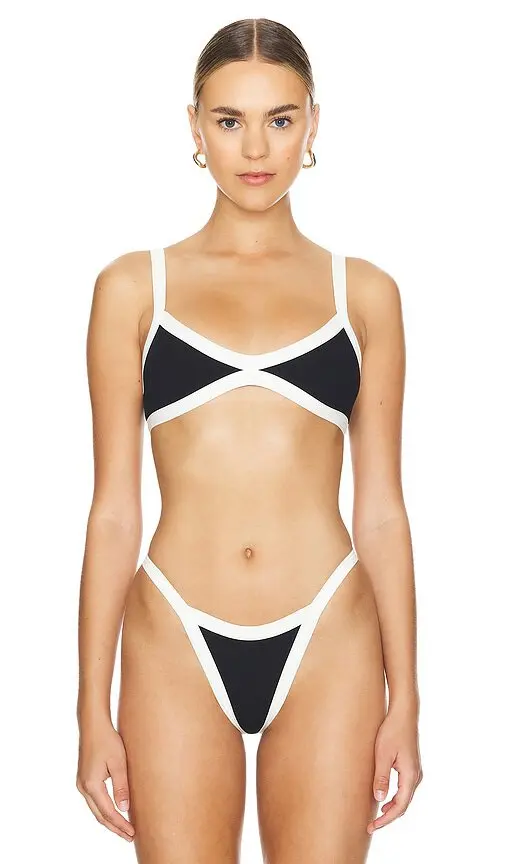 L*Space Taylor Bikini Top - Black & Cream