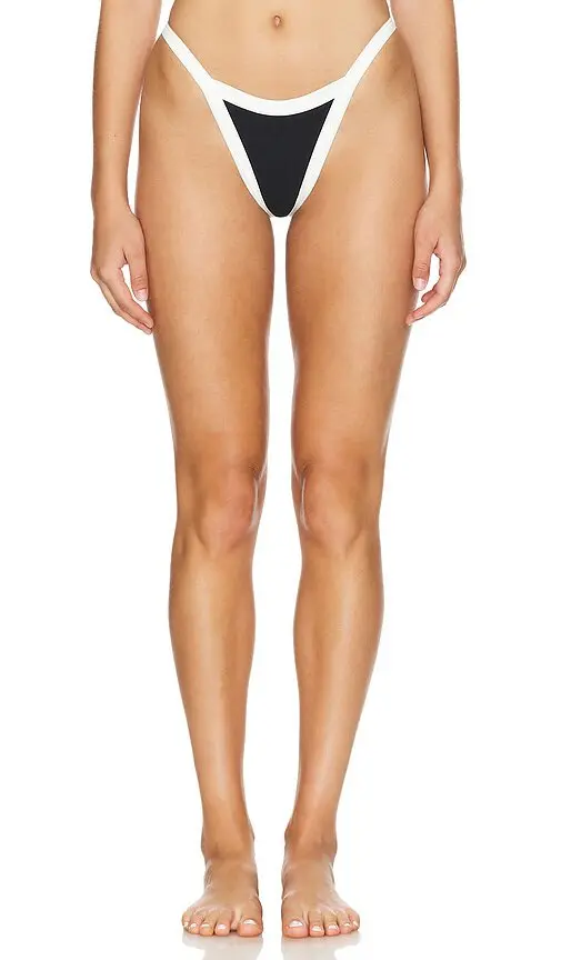 L*Space Mackenzie Bikini Bottom - Black & Cream