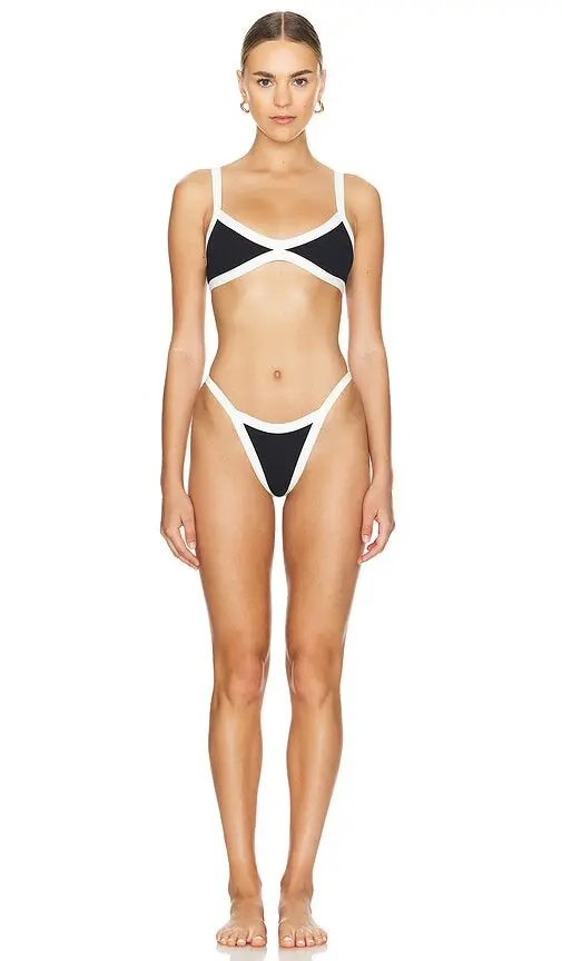 L*Space Mackenzie Bikini Bottom - Black & Cream