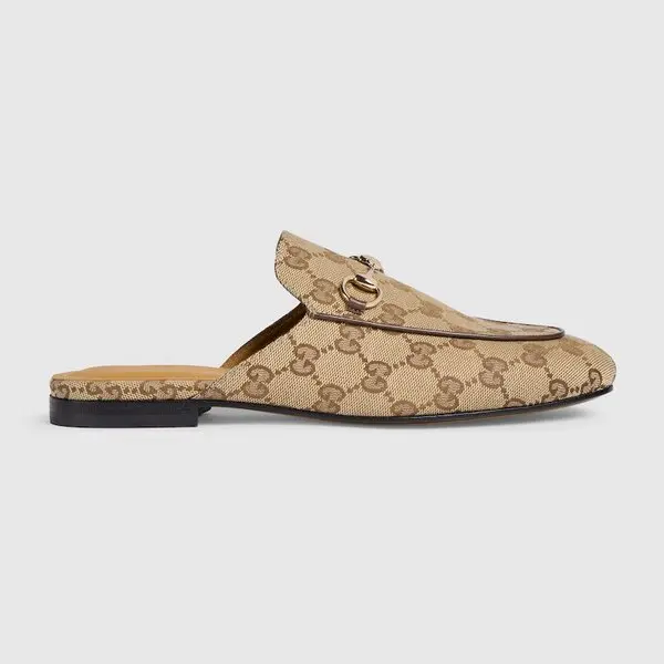 Gucci Princetown Slipper In Original Gg Canvas - Beige