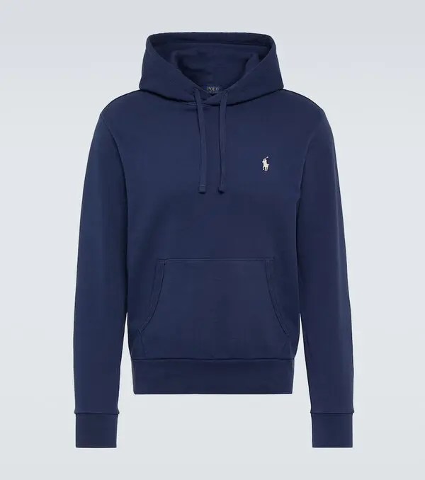 Polo Ralph Lauren Logo Cotton Jersey Hoodie - Blue