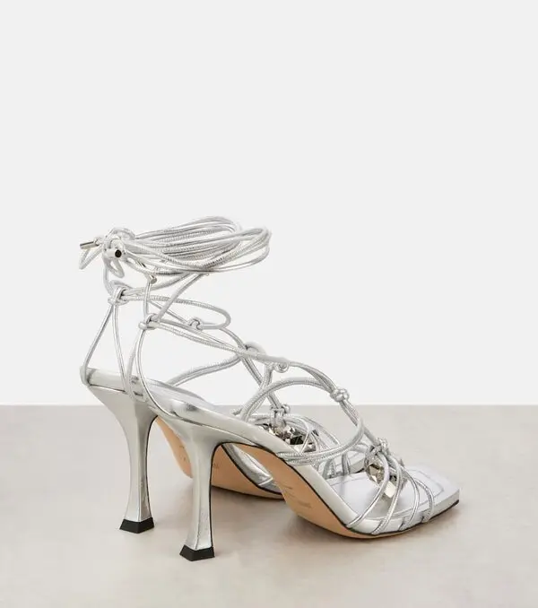 JIMMY CHOO Jemma 90 Metallic Leather Sandals