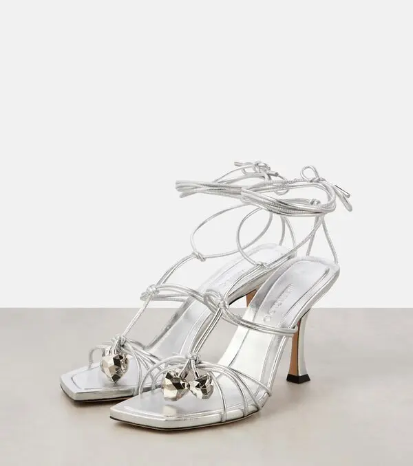 JIMMY CHOO Jemma 90 Metallic Leather Sandals