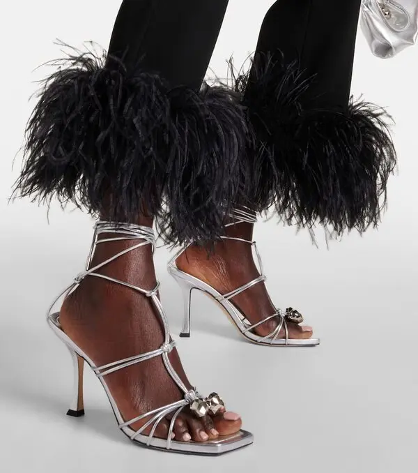 JIMMY CHOO Jemma 90 Metallic Leather Sandals