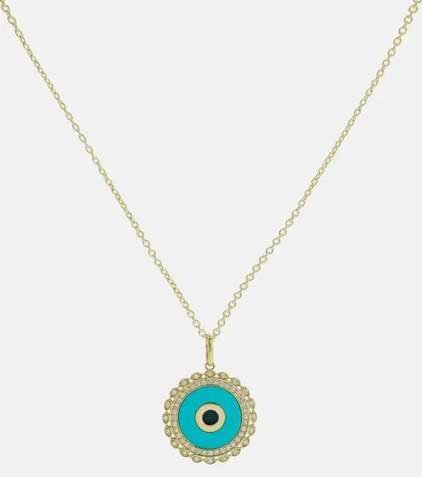 SYDNEY EVAN 14kt Yellow Evil Eye Chain Necklace - Gold