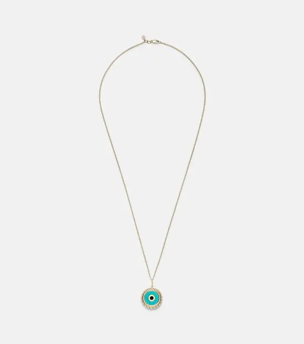 SYDNEY EVAN 14kt Yellow Evil Eye Chain Necklace - Gold
