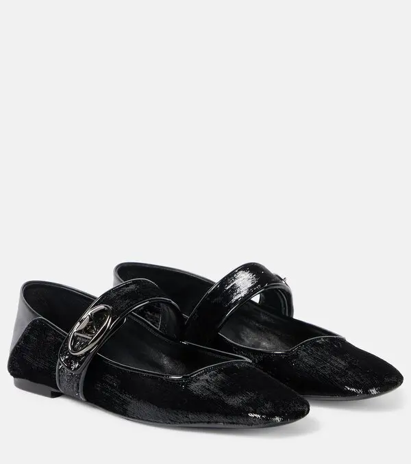 Valentino Garavani Vlogo Locker Mary Jane Flats - Black