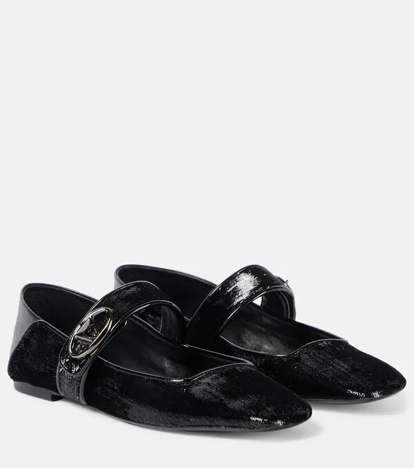 Valentino Garavani Vlogo Locker Mary Jane Flats - Black