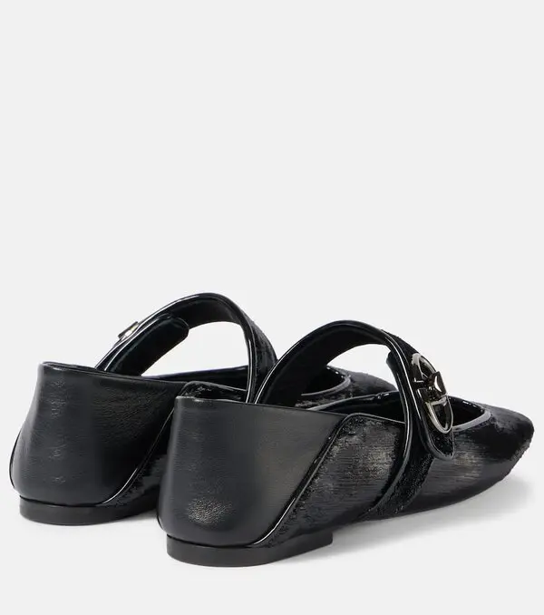 Valentino Garavani Vlogo Locker Mary Jane Flats - Black