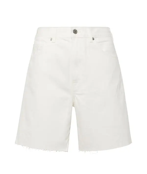 NILI LOTAN Russel High-rise Denim Shorts - White