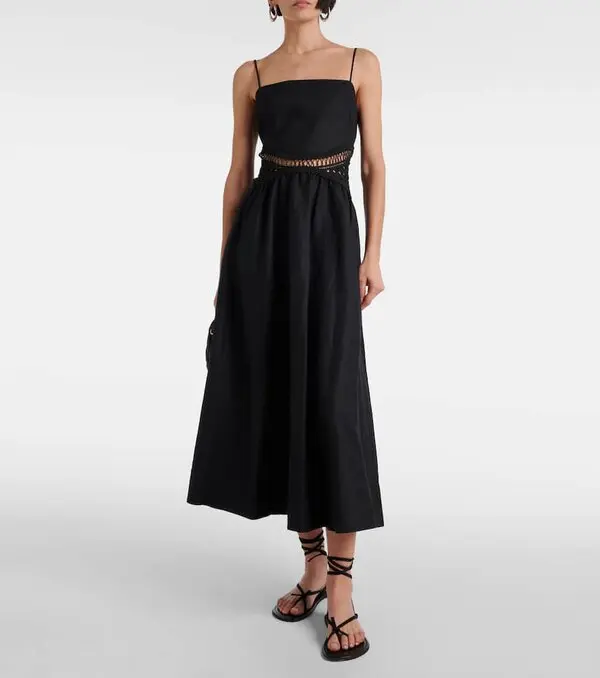 Simkhai Malena Linen-blend Midi Dress
