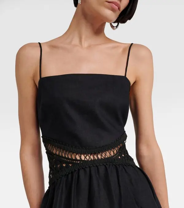 Simkhai Malena Linen-blend Midi Dress