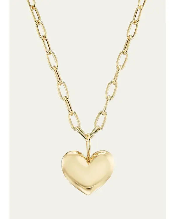 Brent Neale 18k Mini Puff Heart Pendant Necklace - Yellow