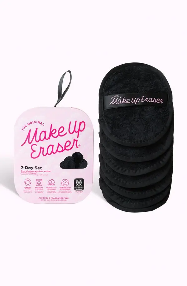 THE ORIGINAL MAKEUP ERASER 7-day Chic Makeup Eraser Set With Laundry Bag - Black