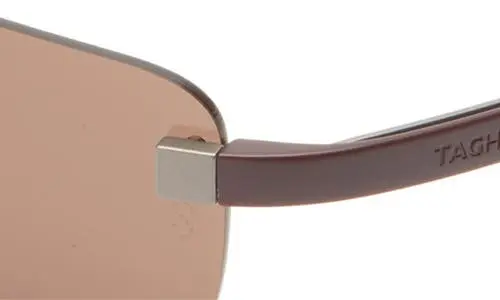 Tag Heuer Flex Rectangular Rimless Sunglasses - Matte Bordeaux/brown Polar