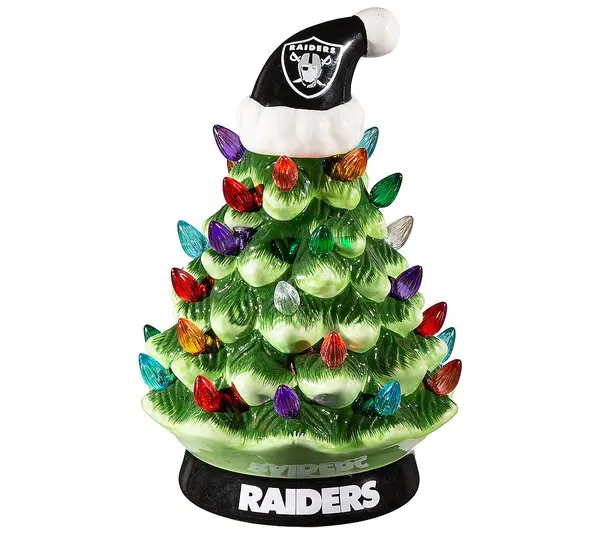 EVERGREEN Nfl Officially Licensed 8' Led Ceramic Christma Tree - One-color