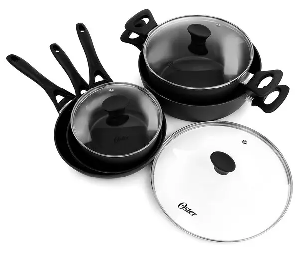 OSTER Non Stick 10 Piece Aluminum Cookware Set - One-color