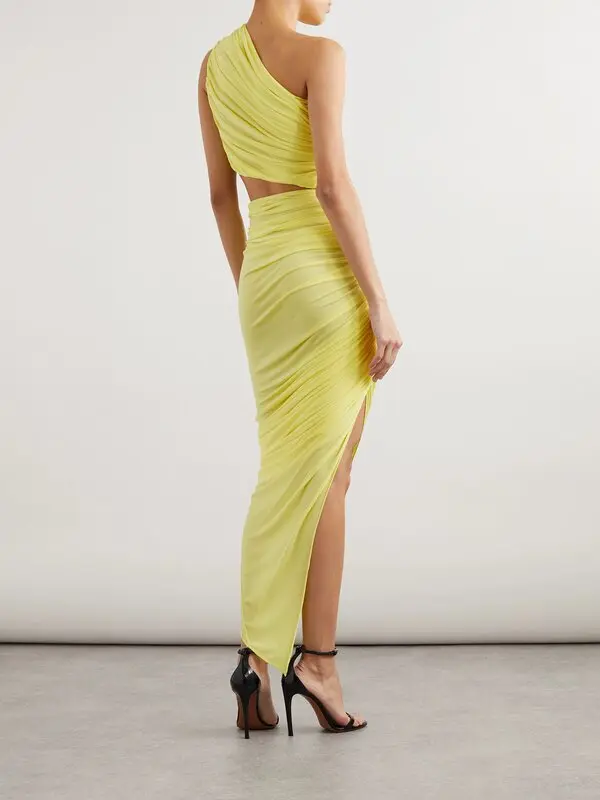 AZZEDINE ALAIA Alaïa One-shoulder Cutout Stretch-jersey Midi Dress