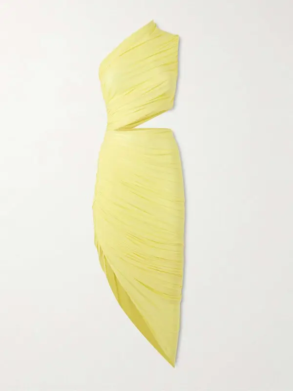 AZZEDINE ALAIA Alaïa One-shoulder Cutout Stretch-jersey Midi Dress