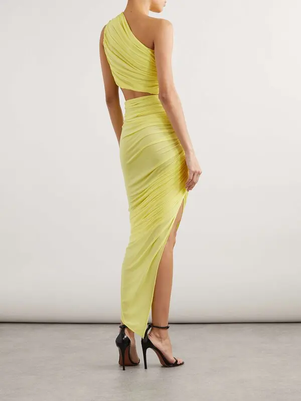 AZZEDINE ALAIA Alaïa One-shoulder Cutout Stretch-jersey Midi Dress