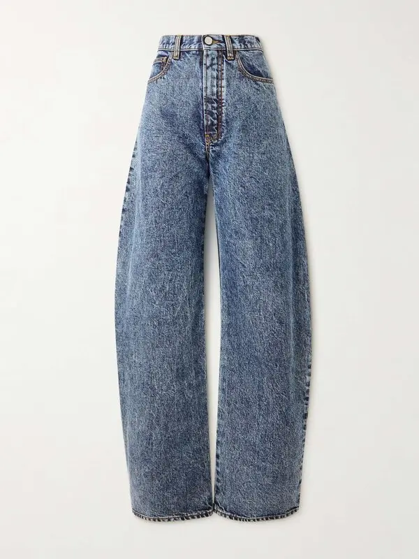Alaïa Acid-wash Barrel-leg Jeans - Blue