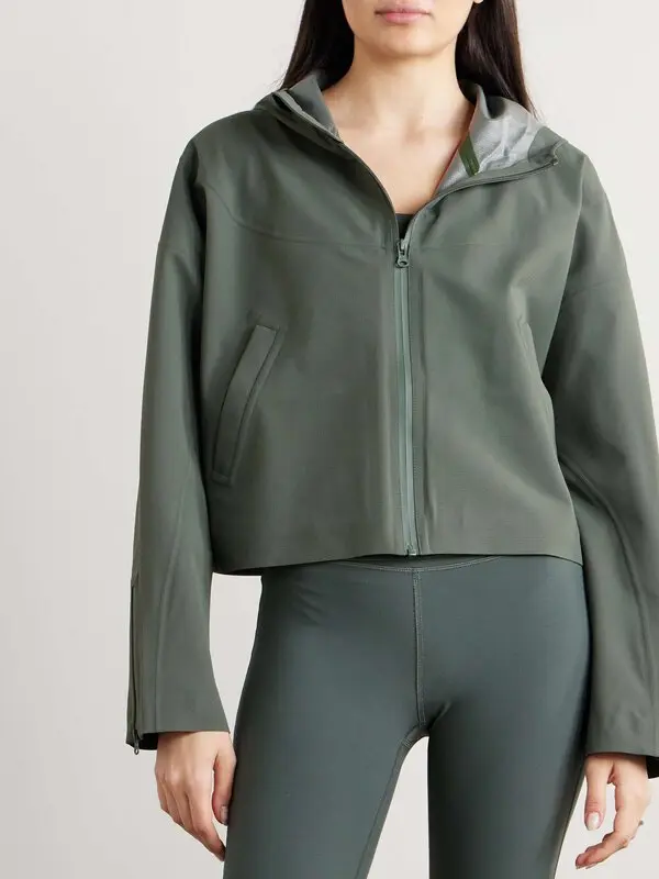 Alo Yoga Rain Or Shine Stretch Recycled-ripstop Hooded Jacket
