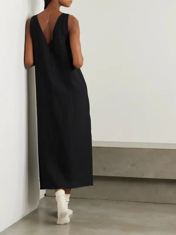 DEIJI STUDIOS Cutout Linen Midi Dress