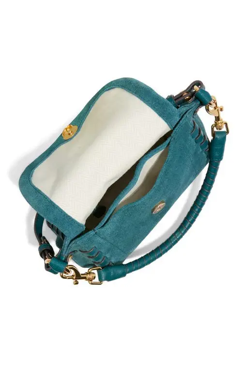 AIMEE Mini Zen Leather Crossbody Bag - Transform Teal Suede