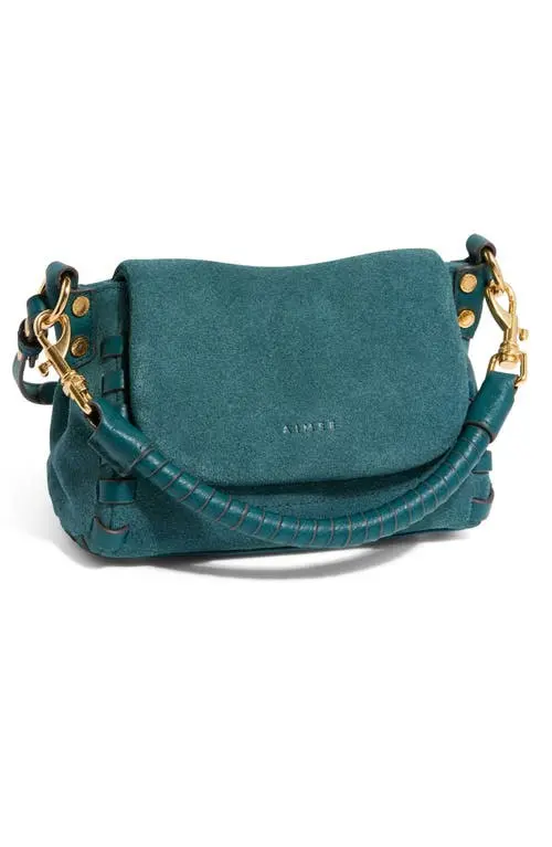 AIMEE Mini Zen Leather Crossbody Bag - Transform Teal Suede