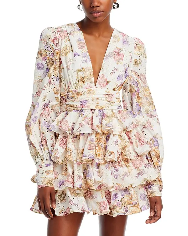 Line & Dot Floret Mini Dress In Pink Multi - 70% Off | Editorialist